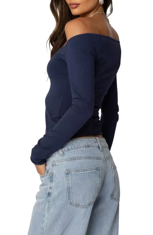 EDIKTED Off The Shoulder Long Sleeve Top