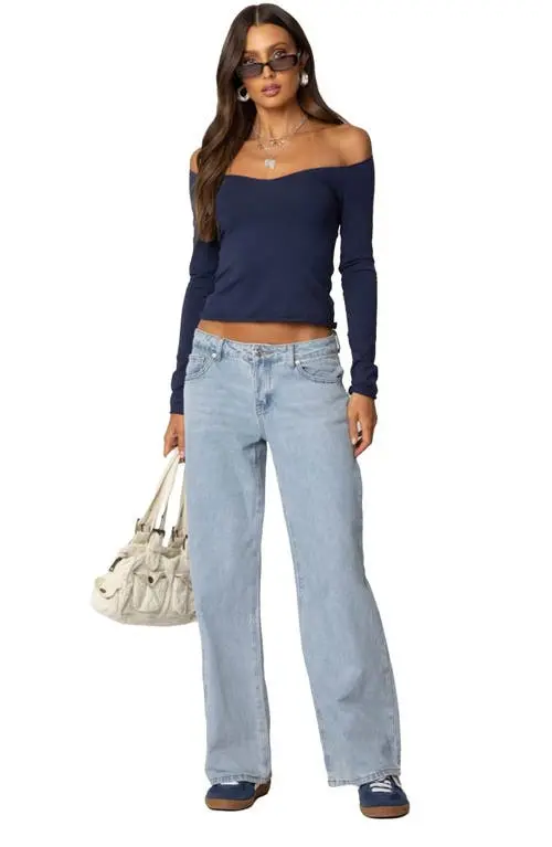 EDIKTED Off The Shoulder Long Sleeve Top