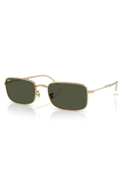 Ray-ban 59mm Rectangle Sunglasses - Gold Flash