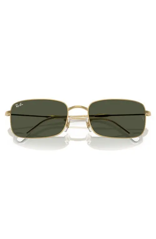Ray-ban 59mm Rectangle Sunglasses - Gold Flash