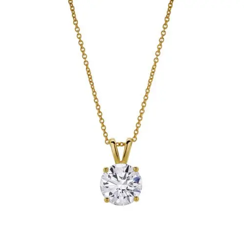 LUVMYJEWELRY 14k Gold 2ct Lab Grown Diamond Pendant Necklace - 14k Yellow Gold