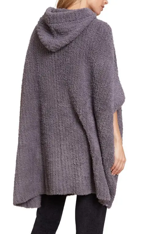 Barefoot Dreams Cozychic® Ribbed Hooded Poncho - Carbon