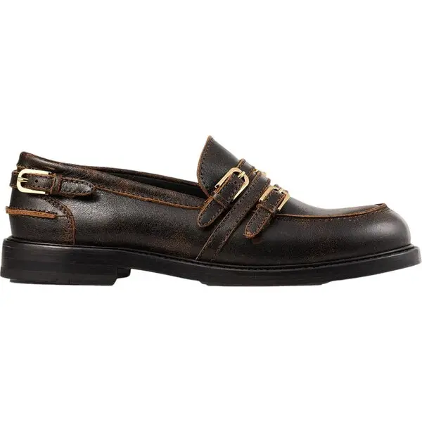 Sandro Distressed Leather Loafers