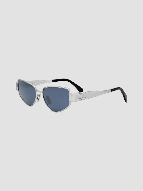 Celine Triomphe 55mm Cat-eye Sunglasses - Blue Silver