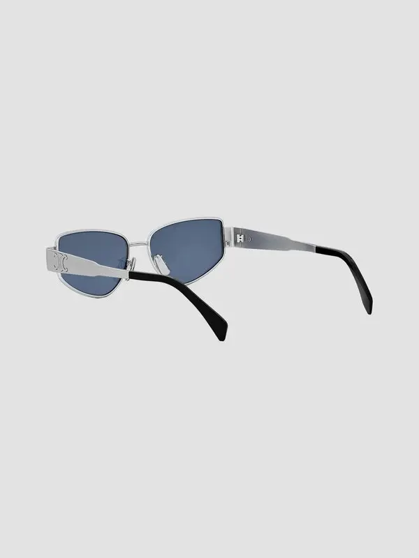 Celine Triomphe 55mm Cat-eye Sunglasses - Blue Silver