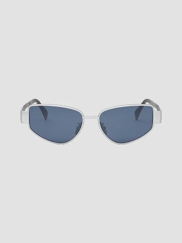 Celine Triomphe 55mm Cat-eye Sunglasses - Blue Silver