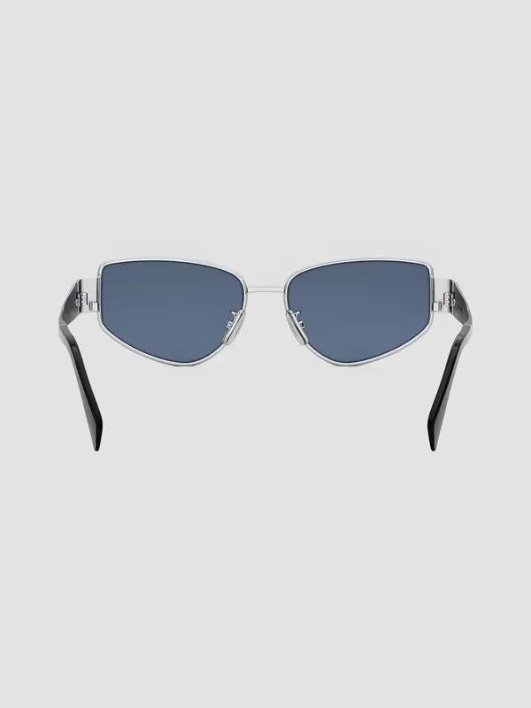 Celine Triomphe 55mm Cat-eye Sunglasses - Blue Silver