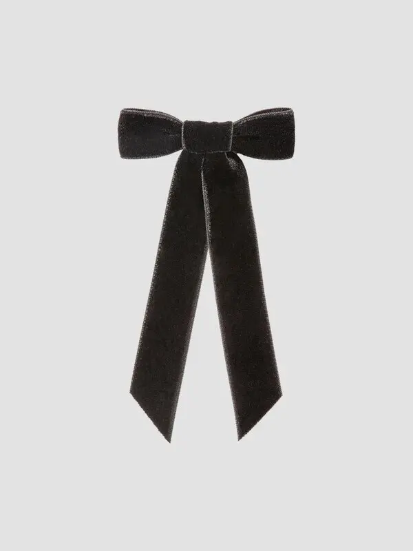 JENNIFER BEHR Core Velvet Bow Barrette - Black