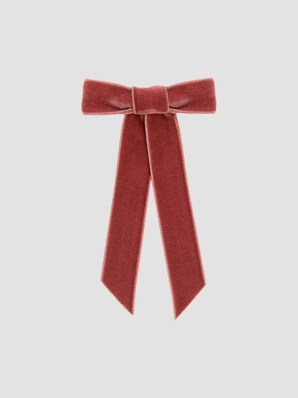 JENNIFER BEHR Core Velvet Bow Barrette - Pink