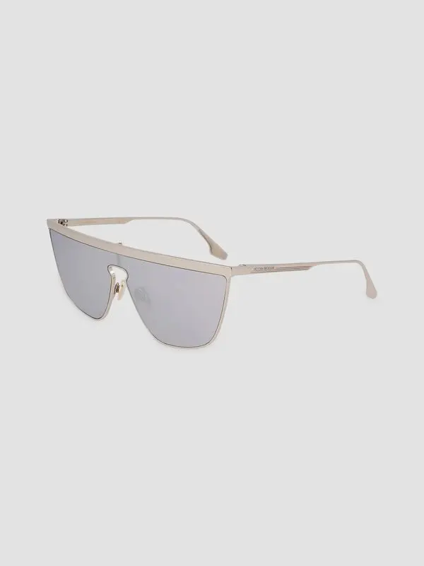 Victoria Beckham V Line 59mm Shield Sunglasses - Silver Mirror Silver