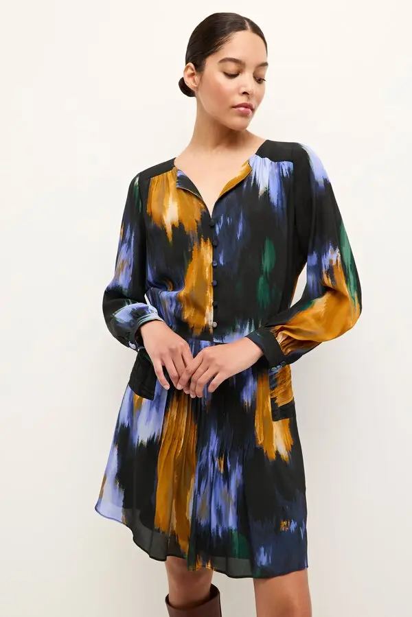 MARIE OLIVER Vera Printed Silk Dress