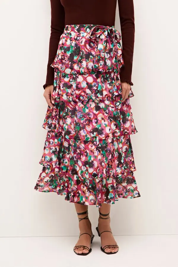 MARIE OLIVER Adler Printed Midi Skirt