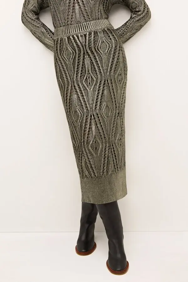 MARIE OLIVER Regina Metallic Knit Skirt