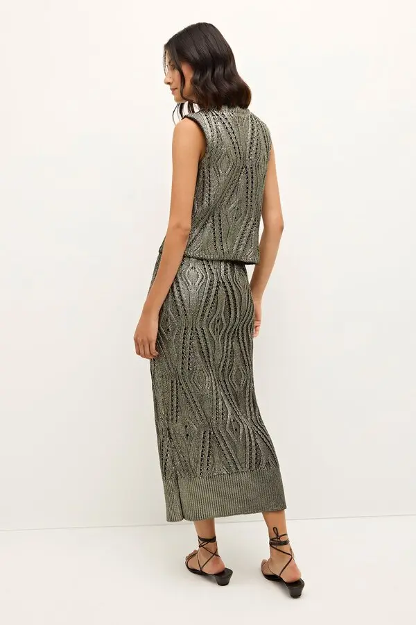 MARIE OLIVER Regina Metallic Knit Skirt