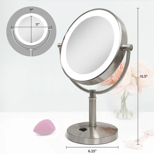 ZADRO Laguna Lighted Makeup Mirror With 10x/1x Magnifications - Chrome