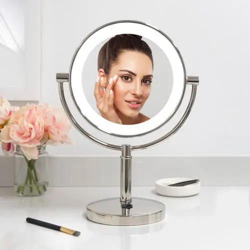 ZADRO Laguna Lighted Makeup Mirror With 10x/1x Magnifications - Polished Nickel