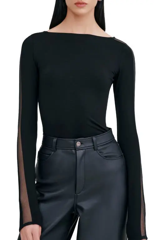 MARCELLA Illa Mesh Trim Top