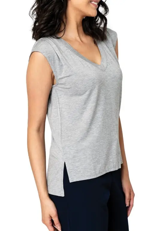 GIBSONLOOK Luxe V-neck T-shirt - Heather Grey