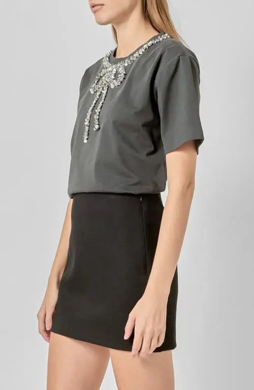 English Factory Embellished Bow Top