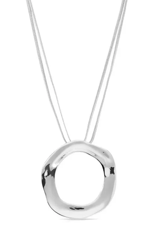 Ettika Open Circle Statement Necklace - Silver