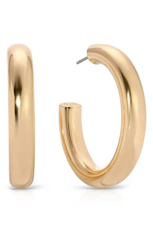 Ettika Medium Thick Hoop Earrings - Gold