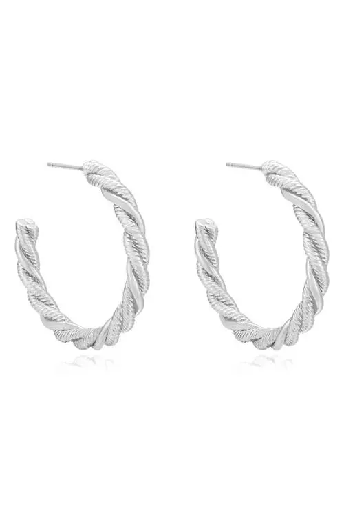 Ettika Twisted Hoop Earrings - Silver