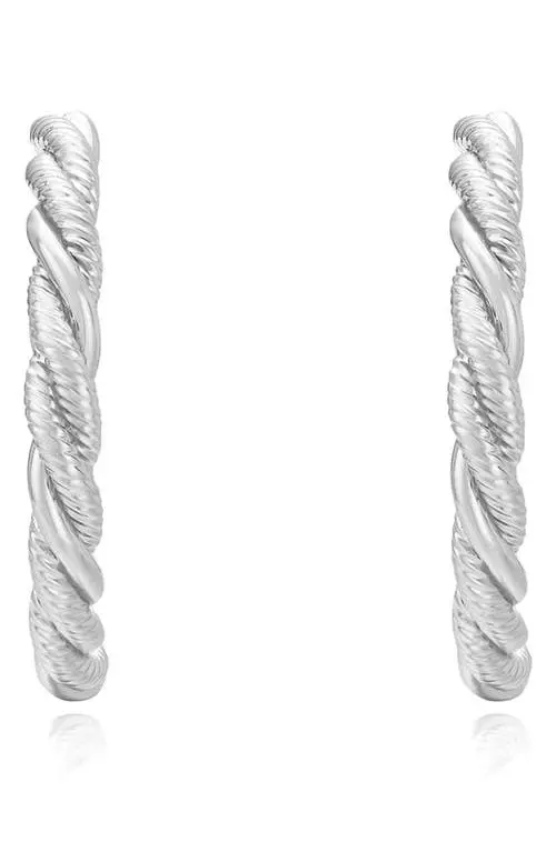 Ettika Twisted Hoop Earrings - Silver