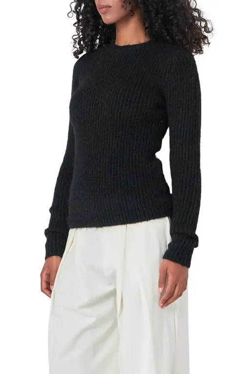 Endless Rose Ribbed Crewneck Pullover
