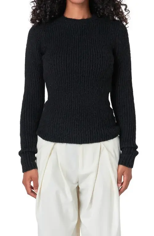 Endless Rose Ribbed Crewneck Pullover