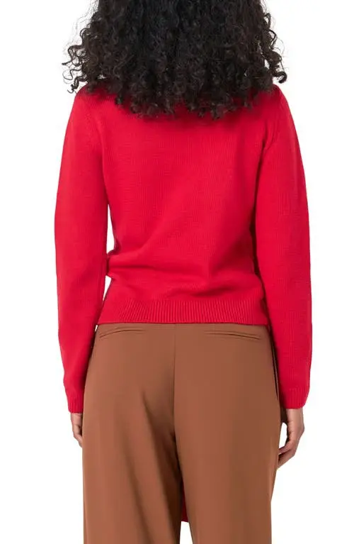 Endless Rose Scarf Detail Crewneck Sweater