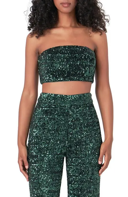 Endless Rose Sequin Bandeau Top - Emerald