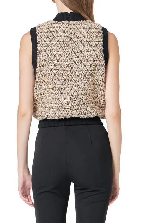 Endless Rose Sequined Tweed Vest