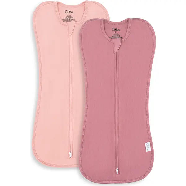 COMFY CUBS Easy Zipper Swaddle Blankets - Blush/ Mauve