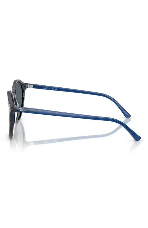 Ray-ban Phantos 53mm Round Sunglasses - Blue
