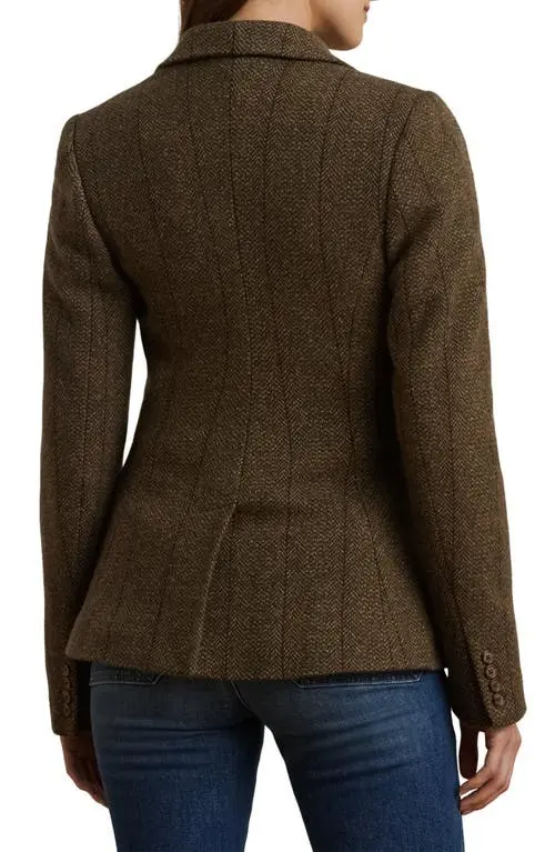 Ralph Lauren Wool-blend Herringbone Tweed Blazer