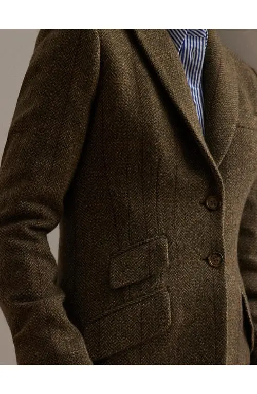 Ralph Lauren Wool-blend Herringbone Tweed Blazer