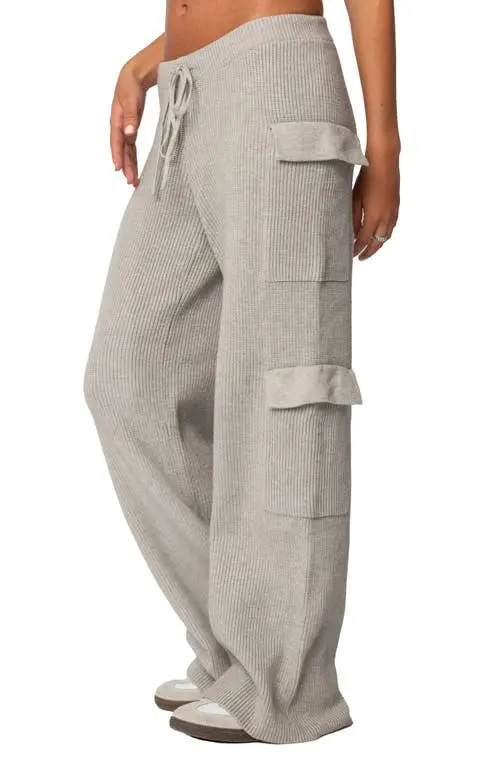 EDIKTED Wynter Low Rise Drawstring Cargo Sweater Pants