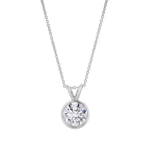 LUVMYJEWELRY 14k Gold 2ct Diamond Pendant - 14k White Gold