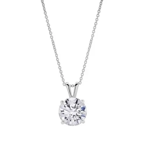 LUVMYJEWELRY 14k Gold 3 Ctw Lab Grown Diamond Pendant Necklace - 14k White Gold