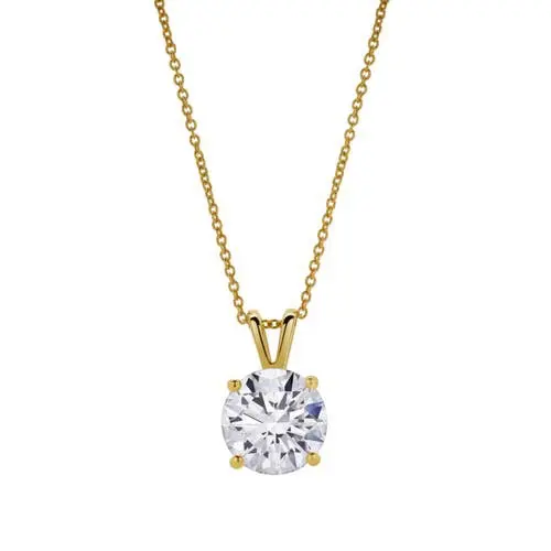 LUVMYJEWELRY 14k Gold 3 Ctw Lab Grown Diamond Pendant Necklace - 14k Yellow Gold