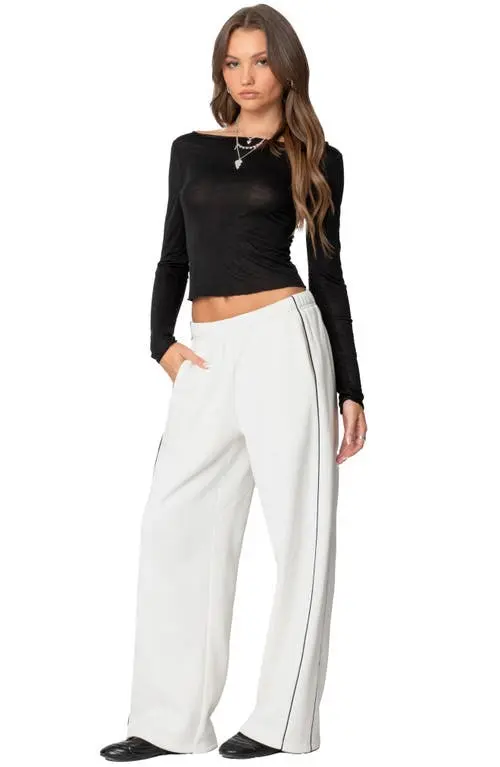 EDIKTED Rach Semisheer Boat Neck Top