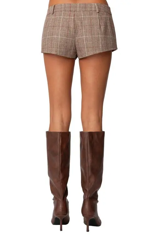 EDIKTED Phoeby Plaid Low Rise Shorts