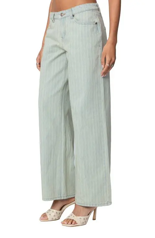 EDIKTED Lannah Textured Wide Leg Jeans