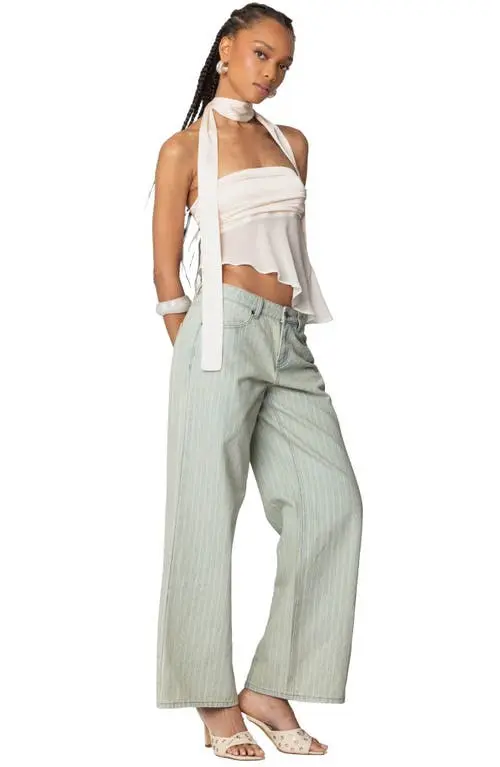 EDIKTED Lannah Textured Wide Leg Jeans