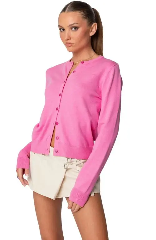 EDIKTED Shlo Crop Cardigan - Pink
