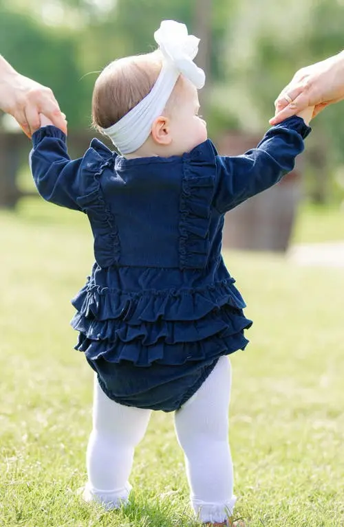 RUFFLEBUTTS Cotton Corduroy Bubble Romper & Leggings Set