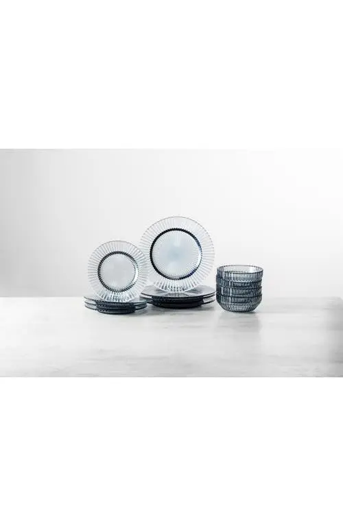 FORTESSA Archie 12-piece Glass Dinnerware Set - Dusk