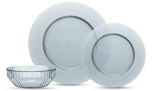 FORTESSA Archie 12-piece Glass Dinnerware Set - Dusk