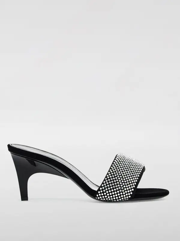 Attico Embellished Heeled Mules - Silver