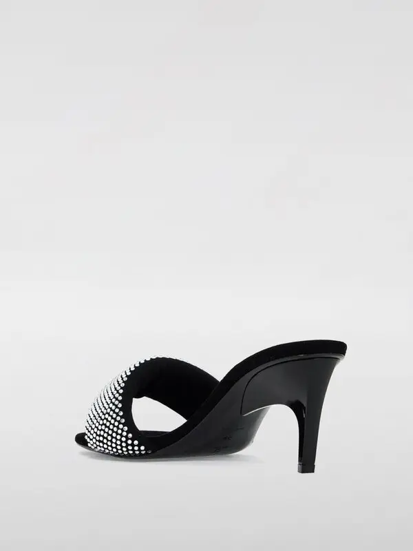 Attico Embellished Heeled Mules - Silver